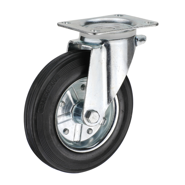 Garbage can swivel caster solid rubber wheel for trash bin & container ...