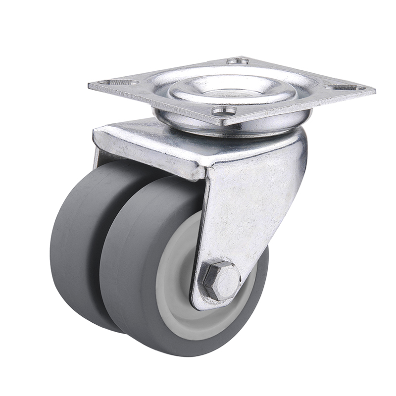 TPR twin wheel swivel plate furniture caster for refrigerator & washing ...