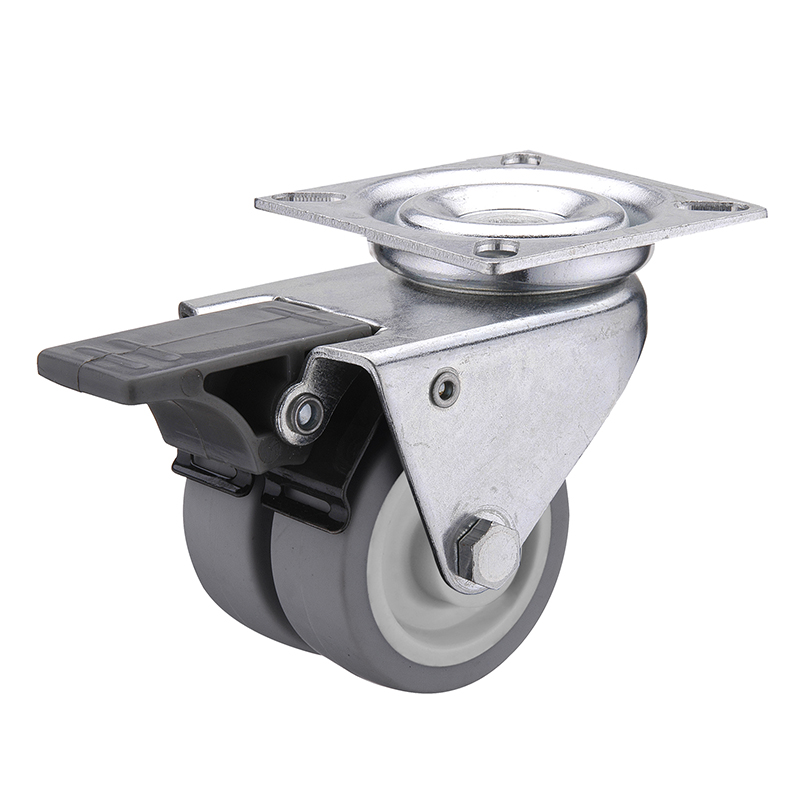 Twin wheel caster thermoplastic rubber wheel caster for trolley ...