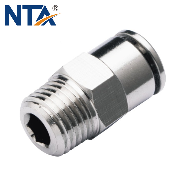 MPC Male Straight Nikel Plated Brass Push in Fittings/ Brass Pneumatic ...
