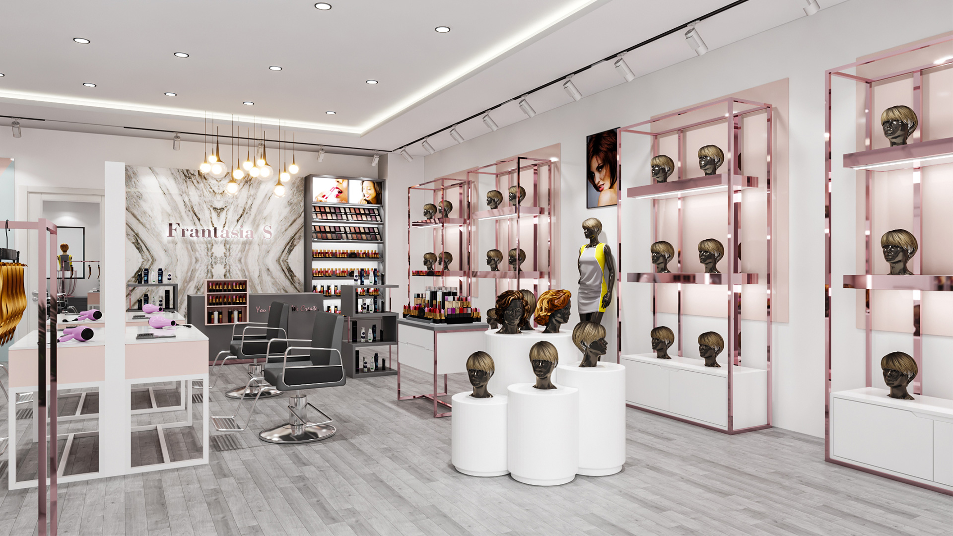 Fantasia S Hair and Wigs Store Design and Shopfitting Manufacturing