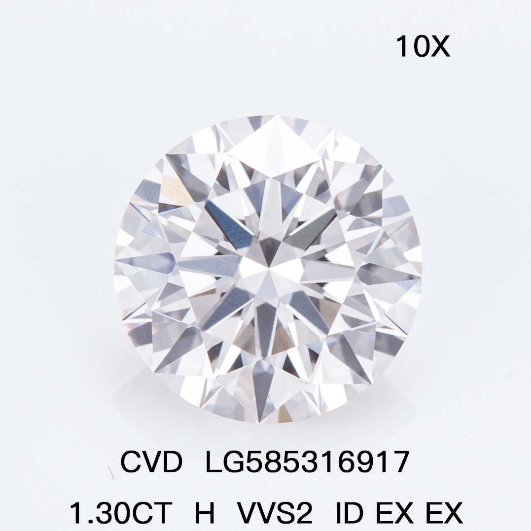Round Brilliant Cut 1.3ct H VVS2 CVD Diamond Lab Grown Diamond IGI Certificate | Messi Jewelry