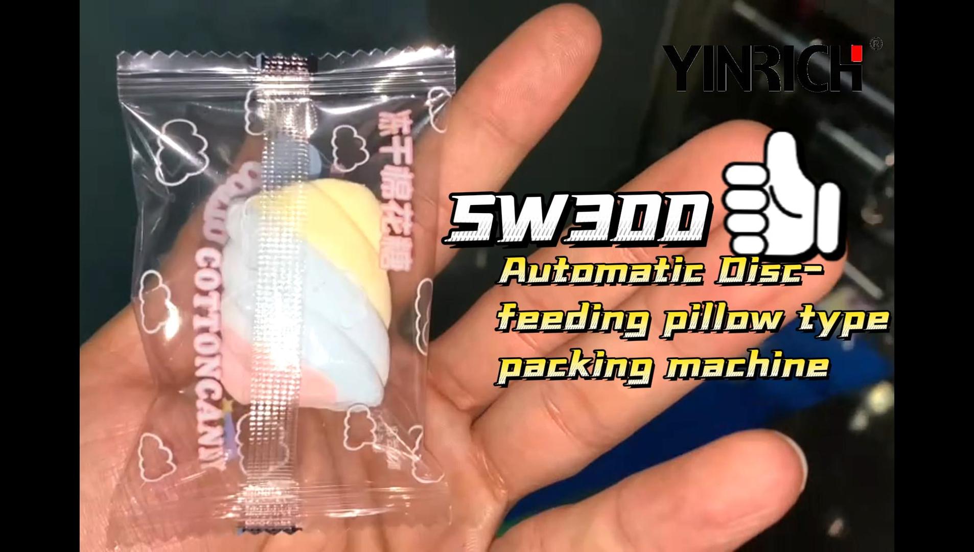 Automatic disc-feeding pillow type packing machine/marshmallow pillow ...