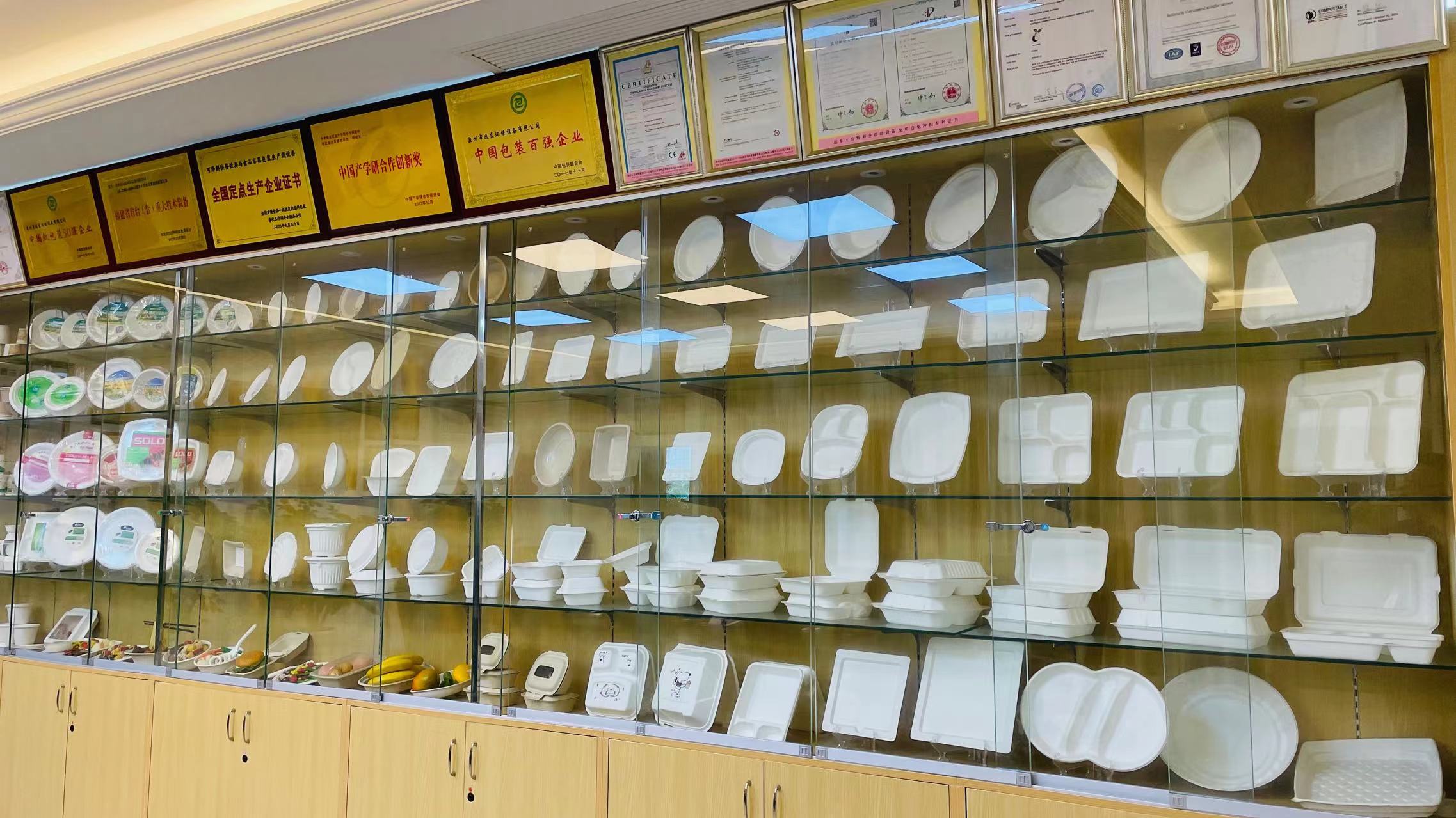 First Biodegradable Disposable Sugarcane Bagasse Pulp Molding Tableware ...