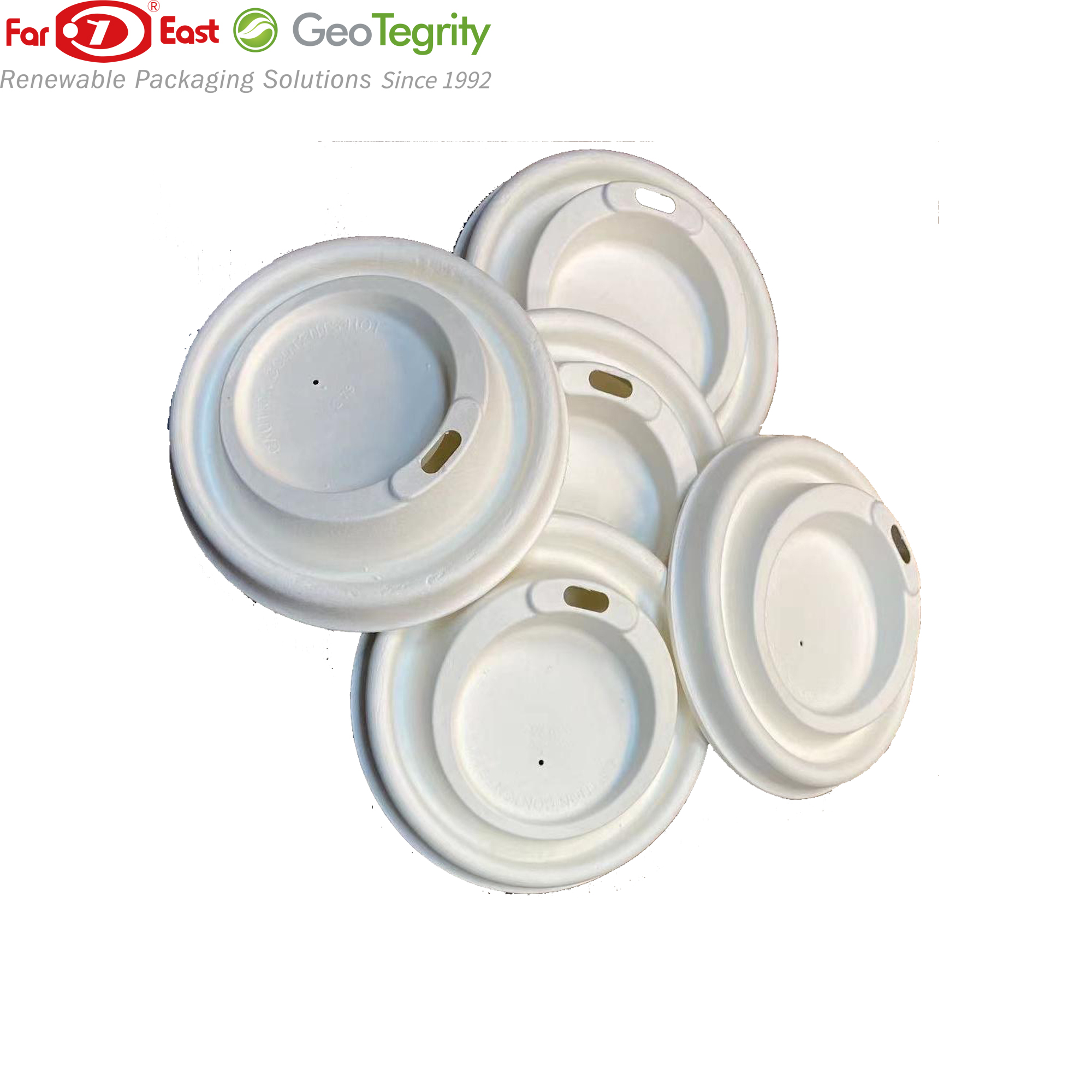 GeoTegrity - 80mm Biodegradate Compostable Sugarcane Bagasse Coffee Cup Lid