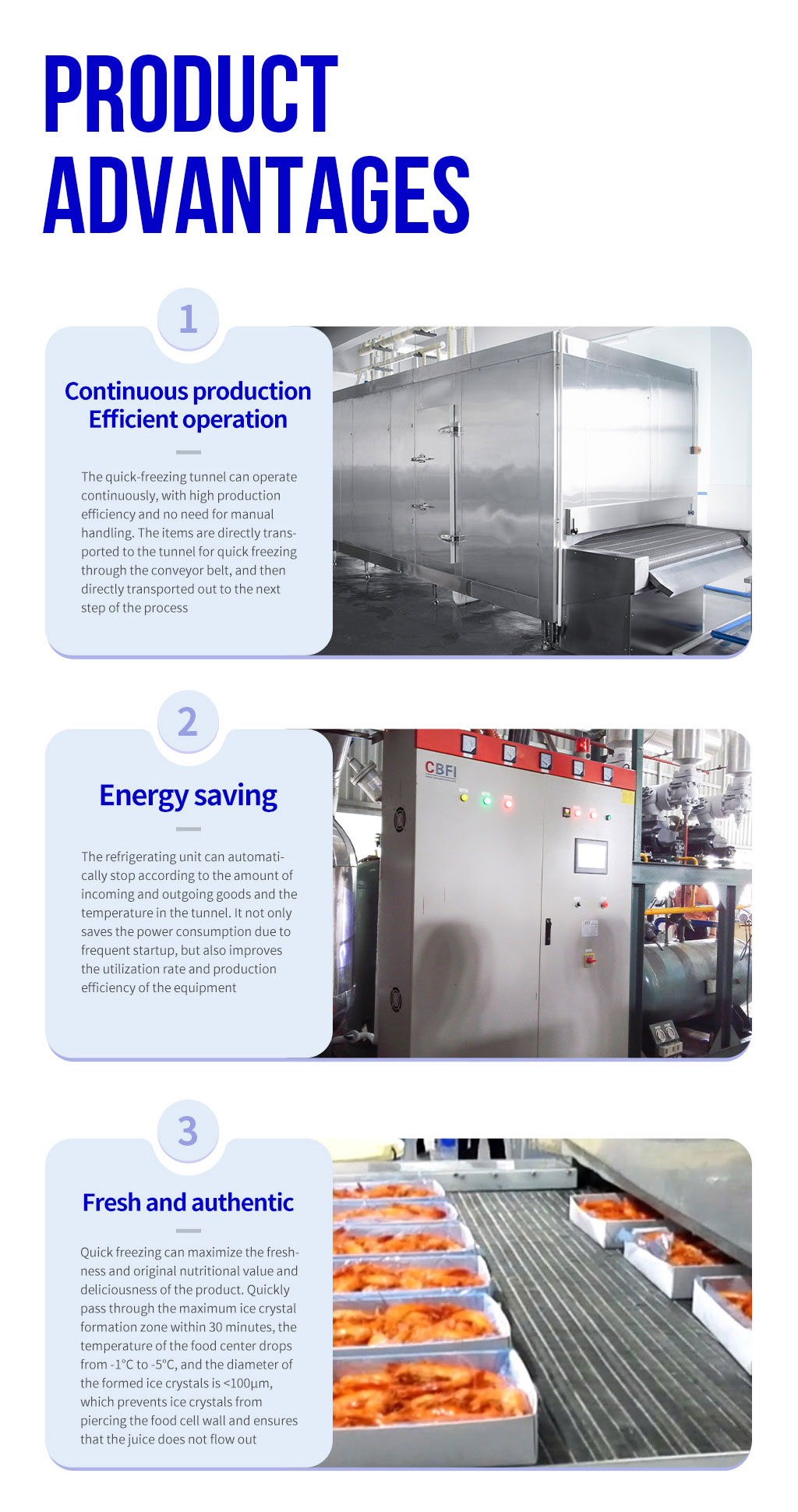 Quick Freezer For Food - Tunnel Freezer Freezer For Fish And Shrimp | CBFI