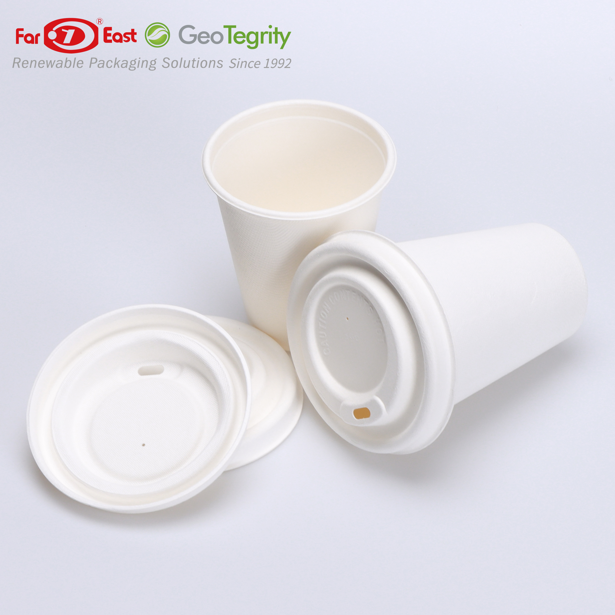 Biodegradable Pulp Molding Cups with Innovative Double Clip Lids