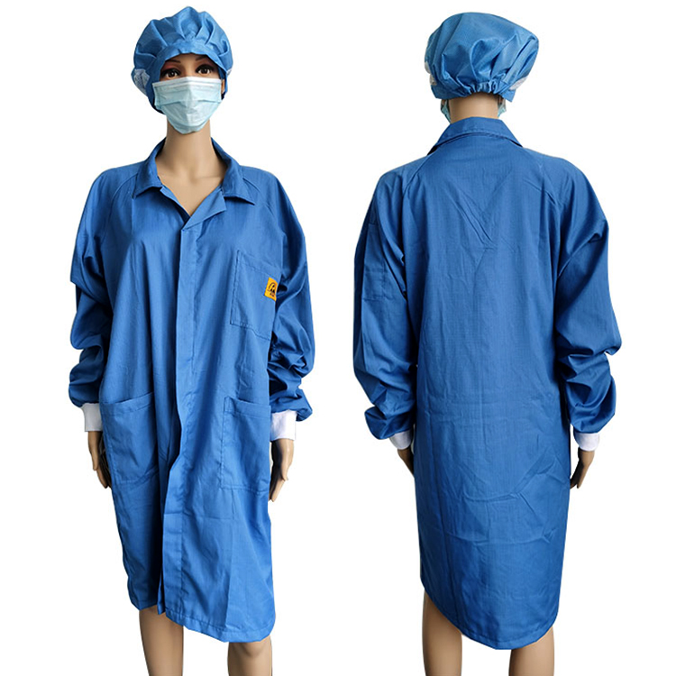 ALLESD Knee Length T/C ESD Safe Coat with Knit Cuff for EPA