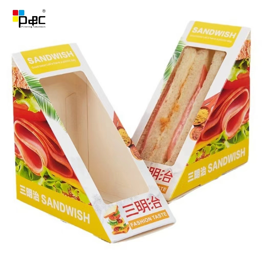 Hot Selling Sandwich Paper Box Kraft White Paper Lunch Box Custom Food ...