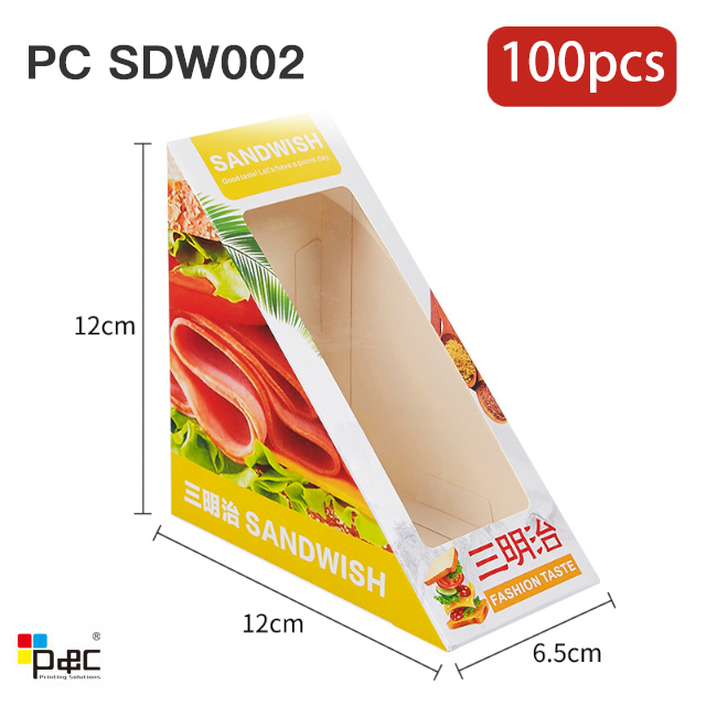 Hot Selling Sandwich Paper Box Kraft White Paper Lunch Box Custom Food ...