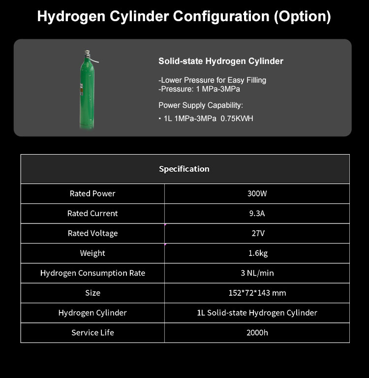 HydroStack 300W High Density Hydrogen Fuel Cell Power System for E-bike ...