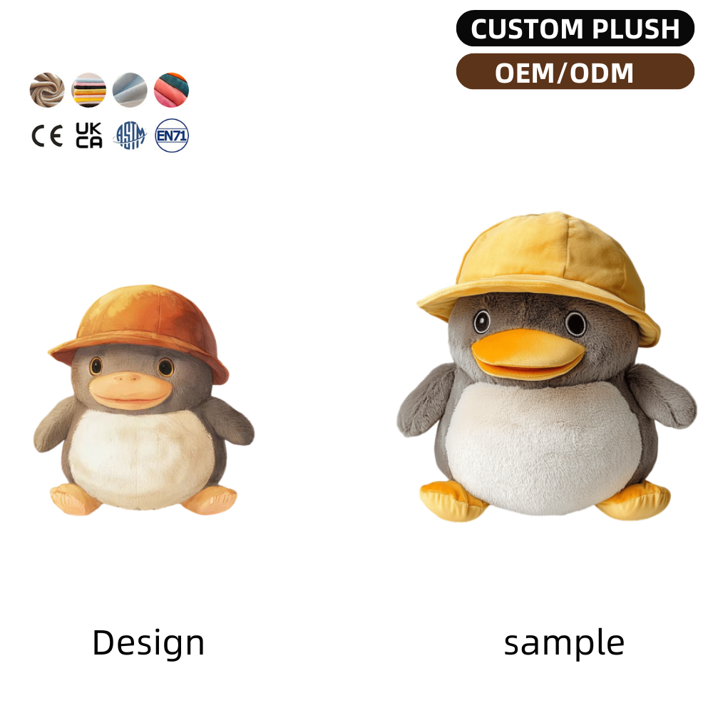 Factory Custom Cute Platypus Plush Toy With Yellow Hat Low MOQ ...