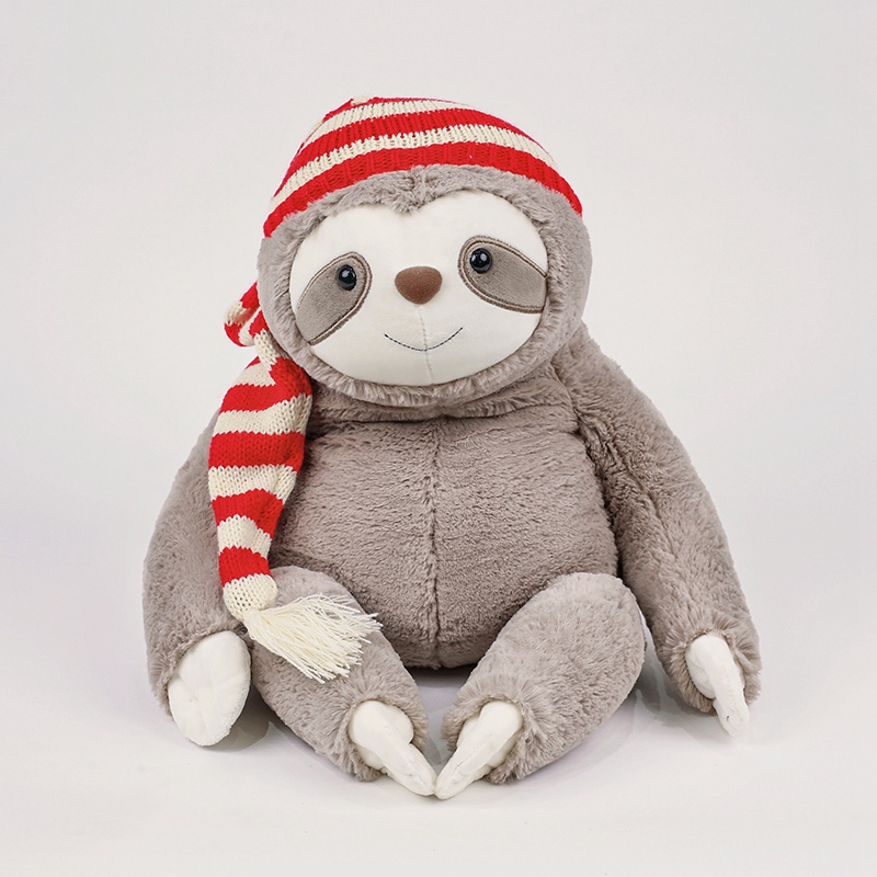 Christmas Plush Ornaments Stuffed Sloth with Christmas Hat Animal ...