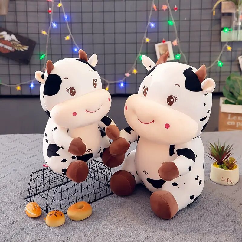 35 cm Cute Milk Cow Plush Toy With Logo Plushies Cattle Soft ...