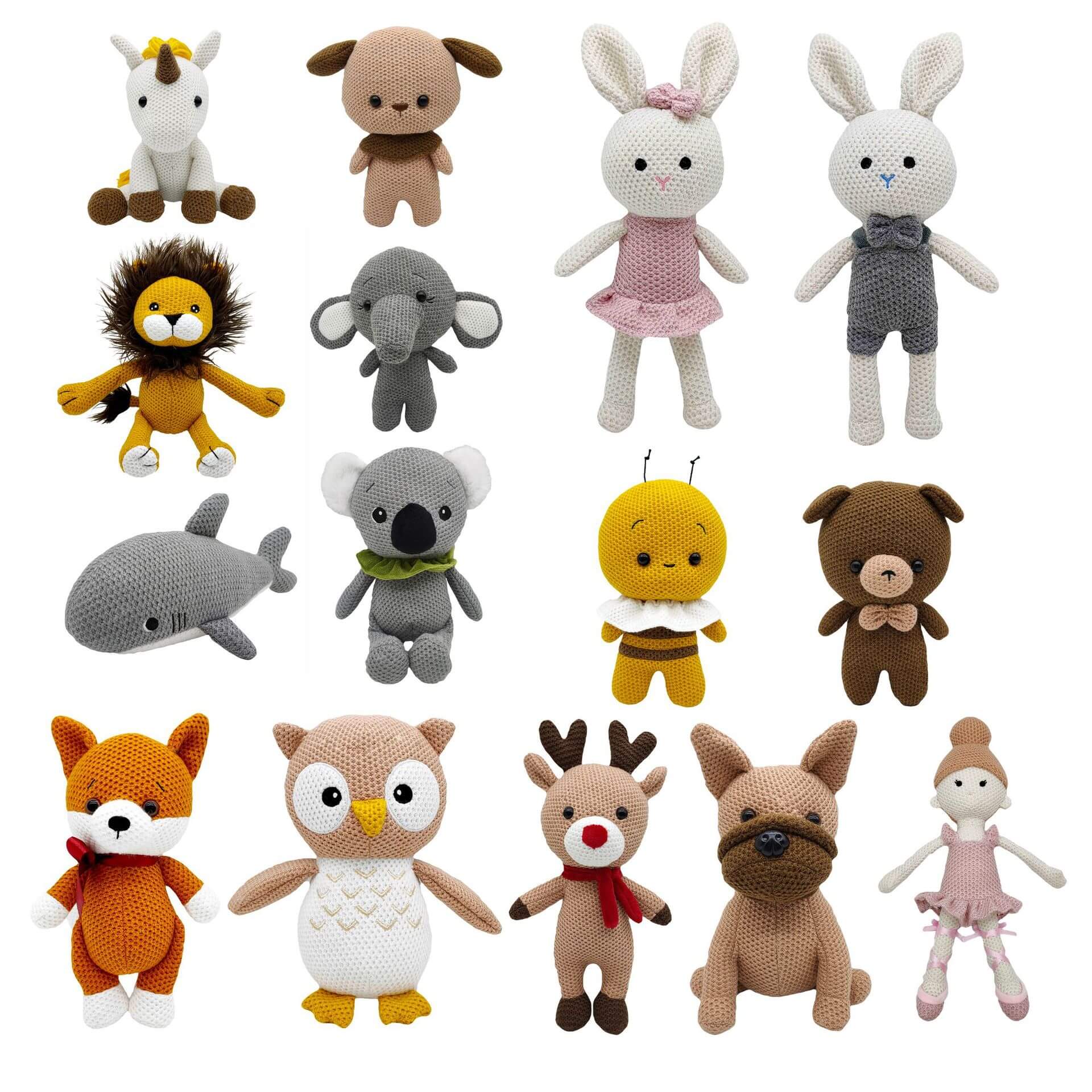 Cute handmade Crochet Plushies Knitting Stuffed Animal Plush Collection ...