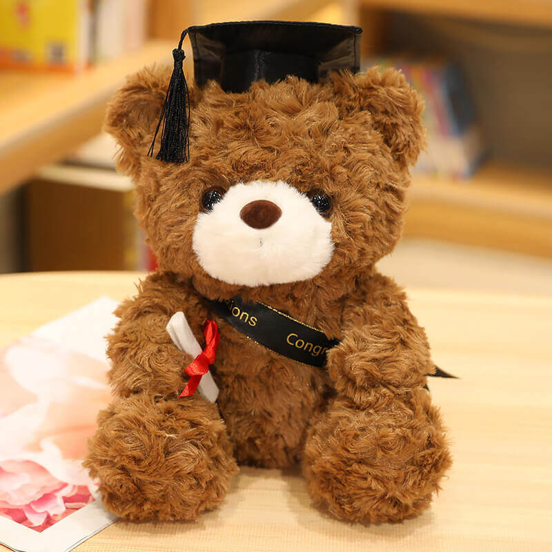 23cm Graduation Gift Dr. Bear Plush Toy Bachelor's Cap Bear Stuffed ...