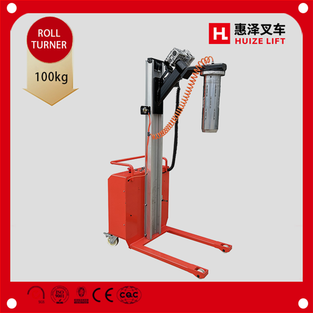 220 lb Light Duty Semi Electric Roll Turner with Label Clamp for Label ...