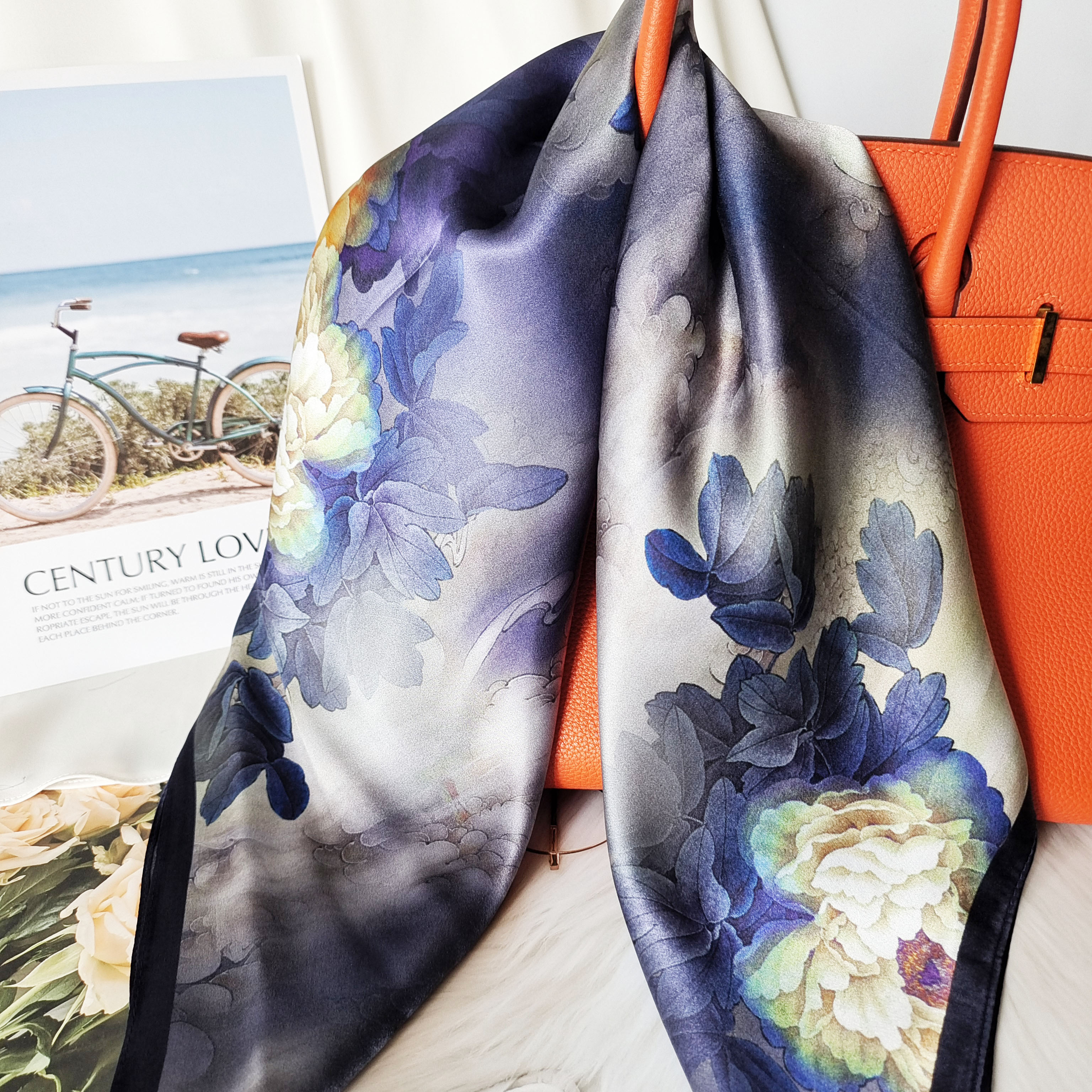 Customized 100% Pure Mulberry Silk Bandana Scarf 70x70cm | DOCSUN