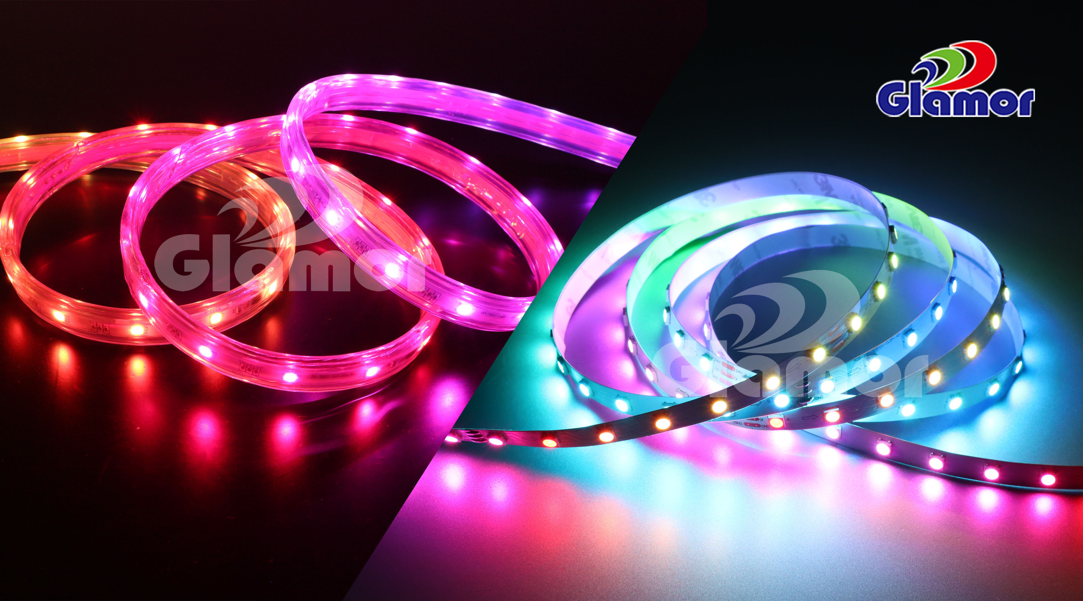 De positive en negative fan hege spanning LED strip ljocht en ...