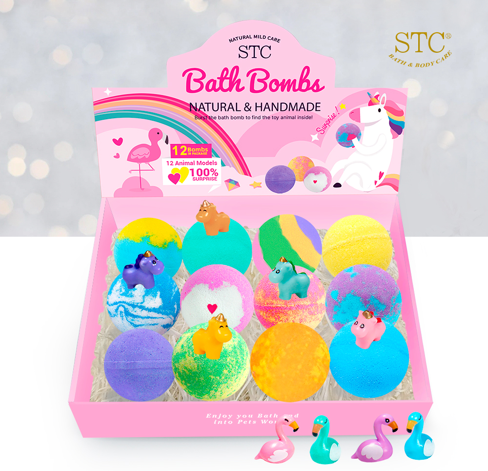 STC Bath Bombs Set Bubble Bath Fizzes 12pcs Bathbomb With Surprise Toys ...