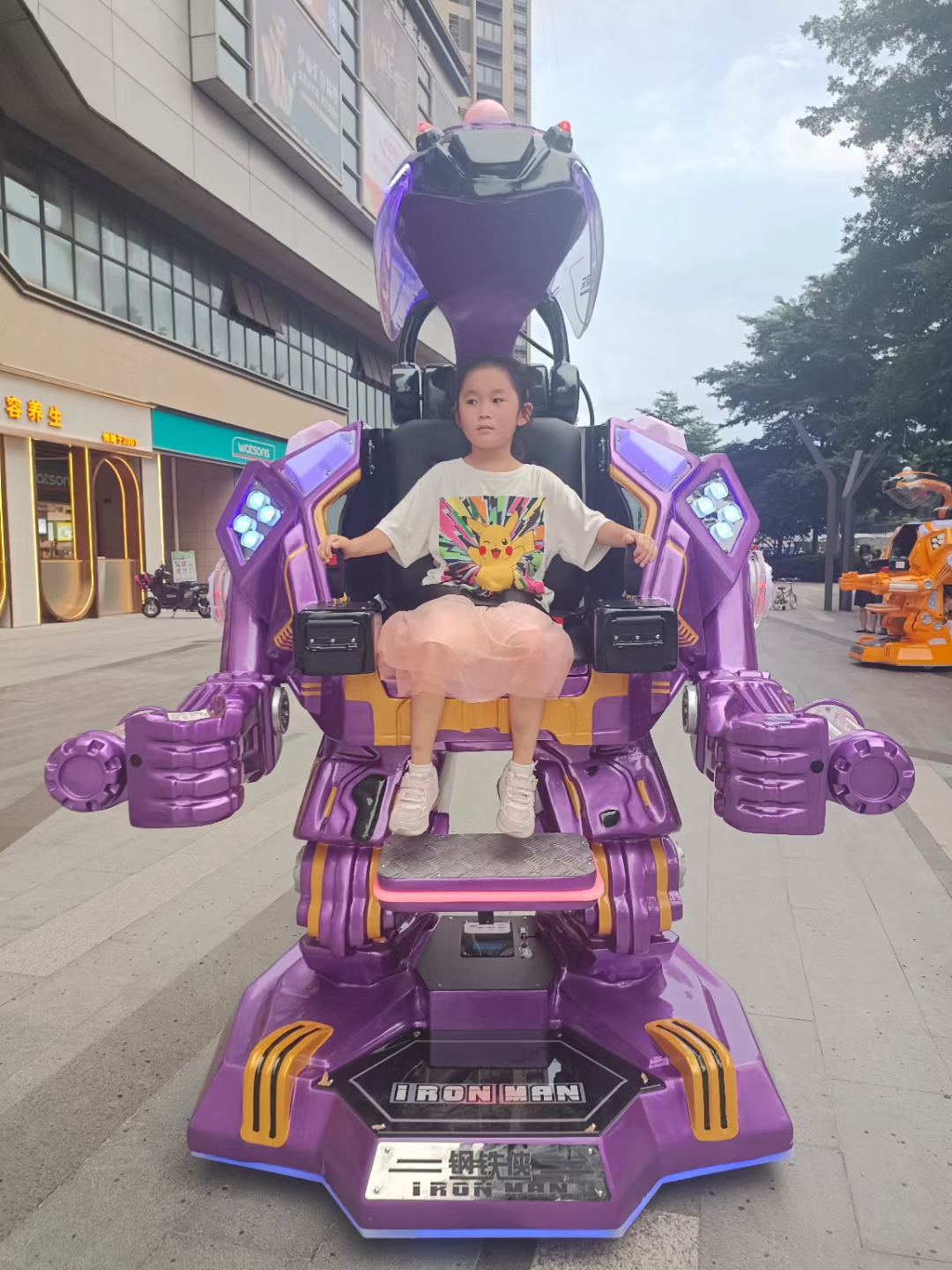 Wholesale luxury electric Iron Man Robot rides 360 degree rotating for ...