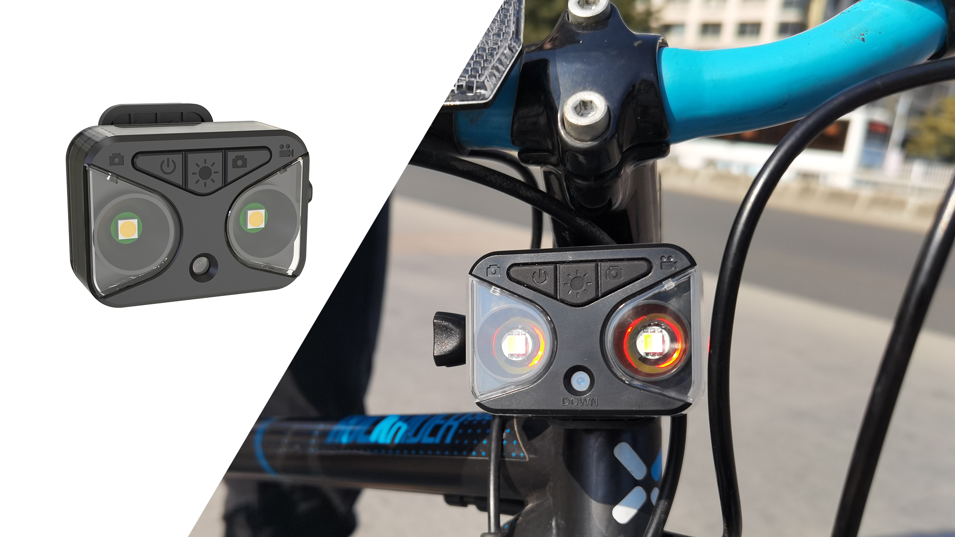Waterproof 1080P FHD Rear Bike Dashcam with Bright Tail Light 2 Modes ...