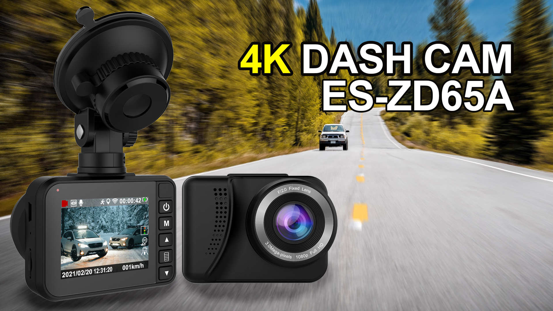 4K Pro AI Smart Dash Cam Front Recorder Identify Speed And GPS ...