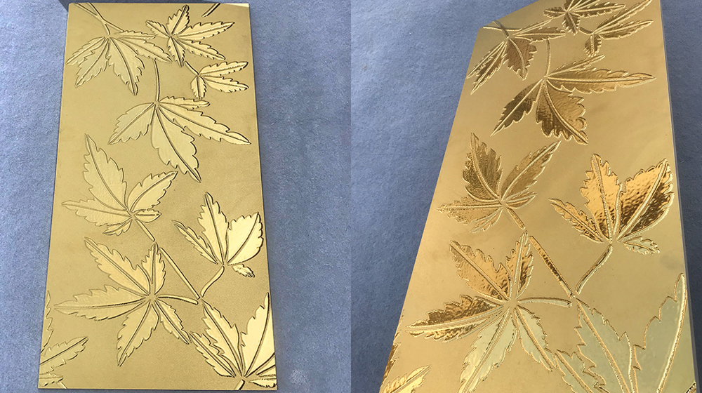 Springletile custom ceramic gold leaf tile gold veined tiles
