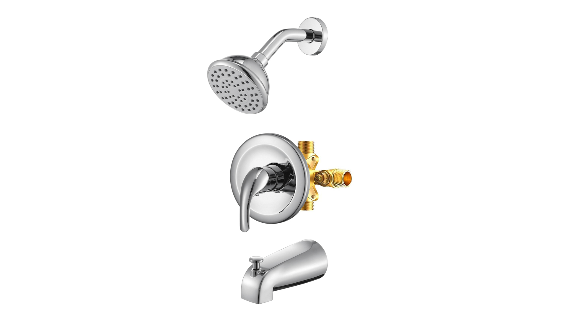 Pressure Balances Shower System With Top Shower Rough in And Tub Spout pressure-balances-shower-system-with-top-shower-rough-in-and-tub-spout