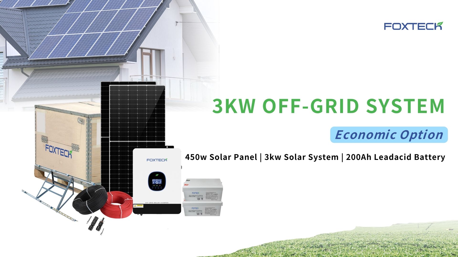 Foxtech 3kw Off Grid Solar System One-Stop Solution Energy Supply PV System for Home | Foxtech Solar