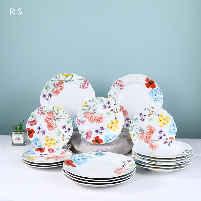 High end tableware flower ceramic trending dinnerware