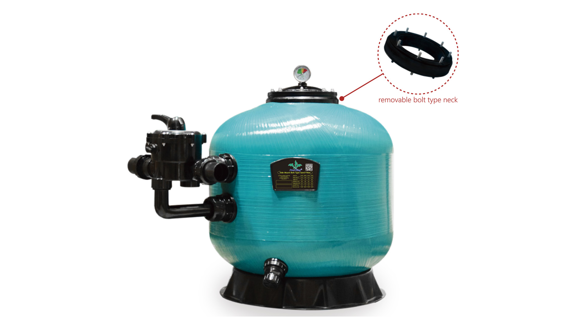 Fiberglass Bolt Type Sidemount Sand Filter From 450~1200mm For Domestic ...