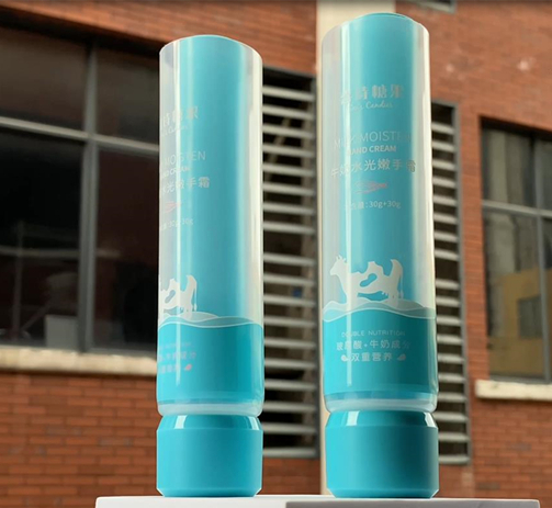 Auber D35mm Dual Chamber Cosmetic Squeeze Tubes with Blue Screw on Cap