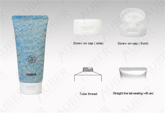 D40mm Blue Paper Texture Plastic Packaging Tubes - Auber