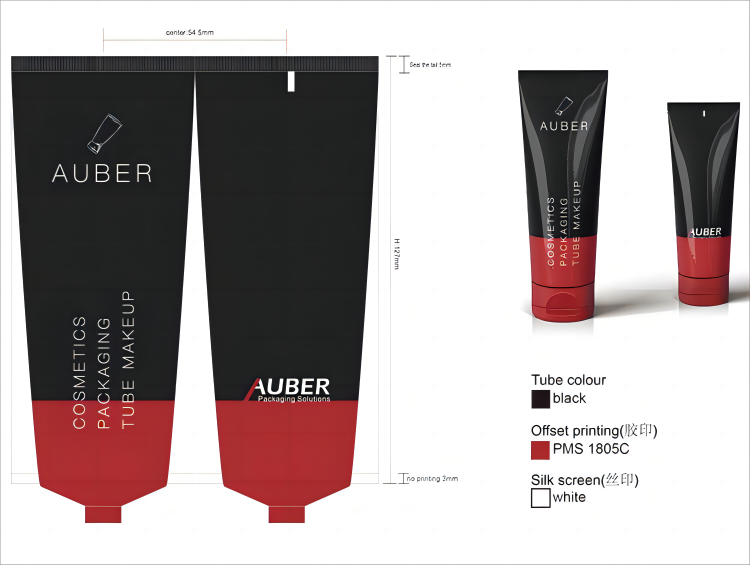 Auber D40mm Body Massage Tube with Brush and Roller Head | Auber Packaging