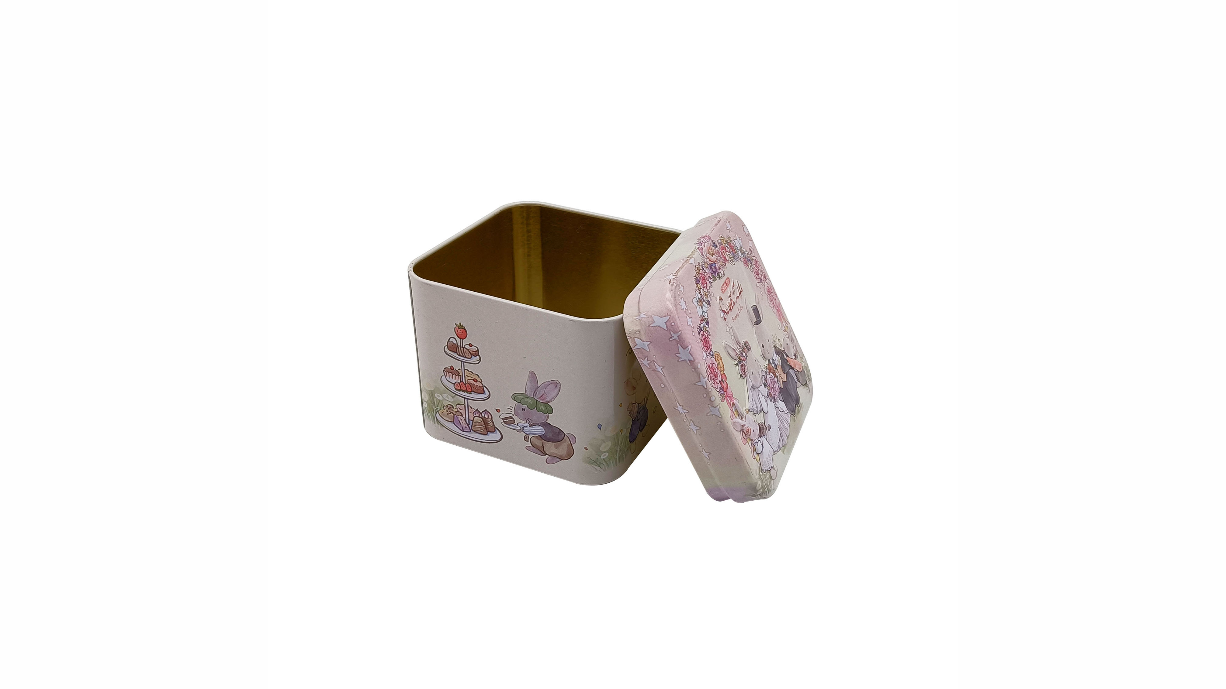 Small Size Square Food Case Gift Embossed Tin Box Design-Color Can ...