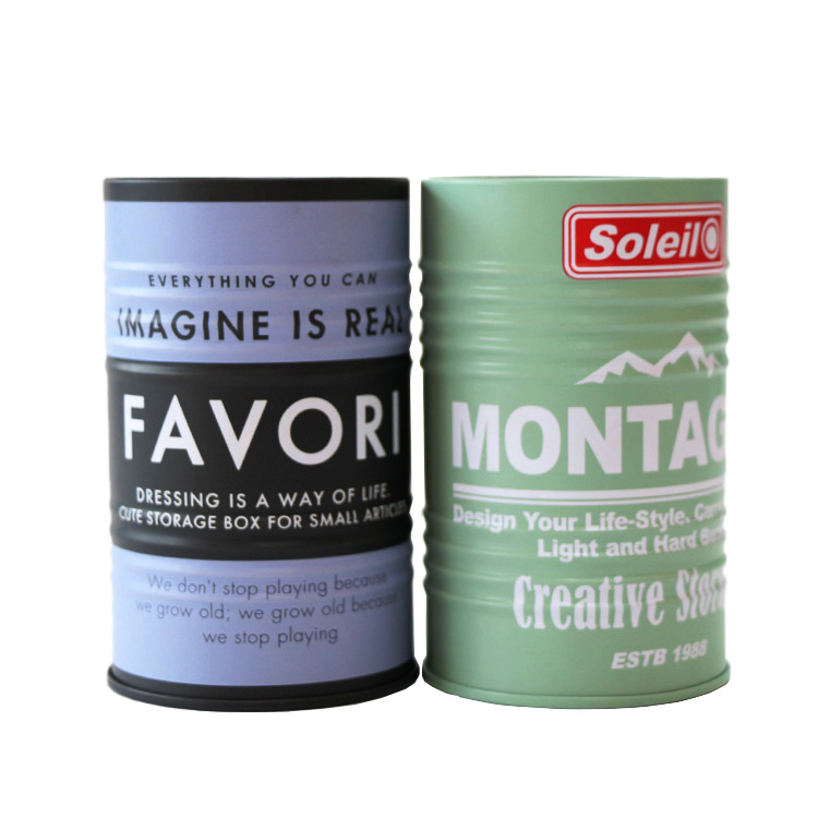 Fashion Customized Design Round Storage Container Matte Finish Tin Box ...