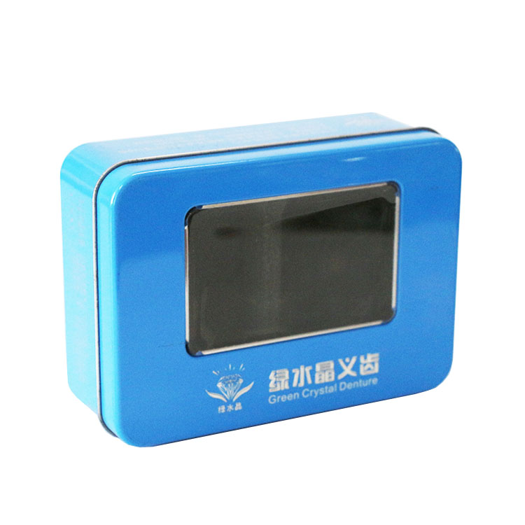 Factory Custom Solid Color Empty Metal Case With Clear Window Tin Box ...