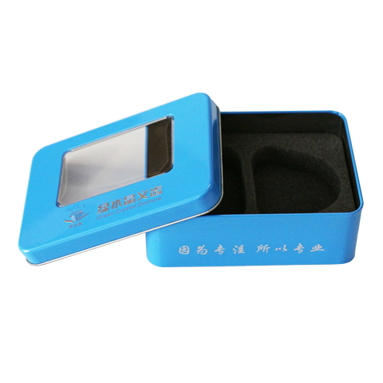 Factory Custom Solid Color Empty Metal Case With Clear Window Tin Box ...