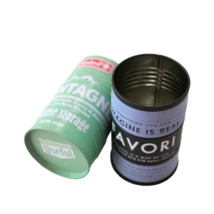 Fashion Customized Design Round Storage Container Matte Finish Tin Box ...