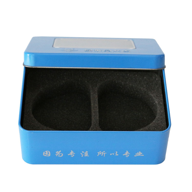 Factory Custom Solid Color Empty Metal Case With Clear Window Tin Box ...