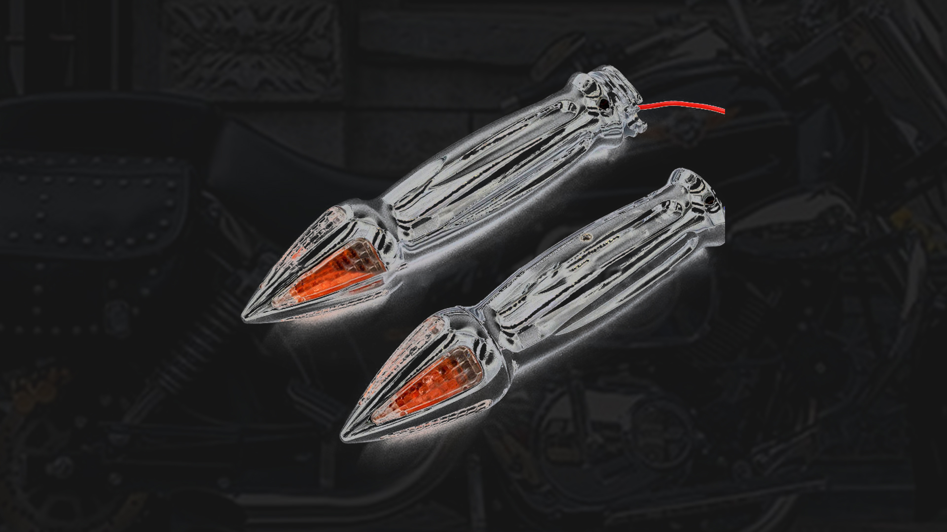 Chrome CNC aluminum alloy Handlebar Handle Turn signal light Handle ...