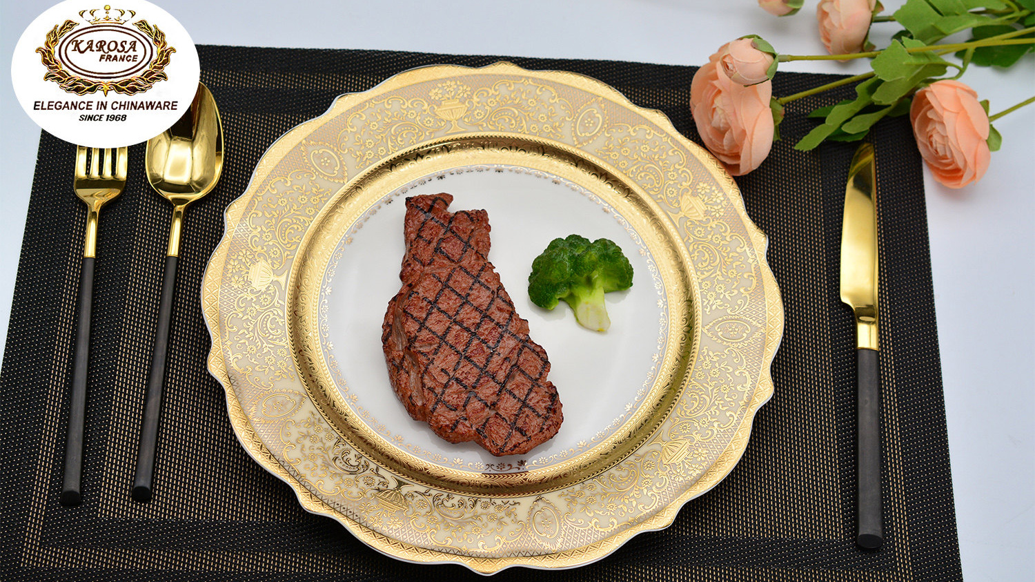 High Quality luxury embossed gold royal style dinnerware porcelain ...