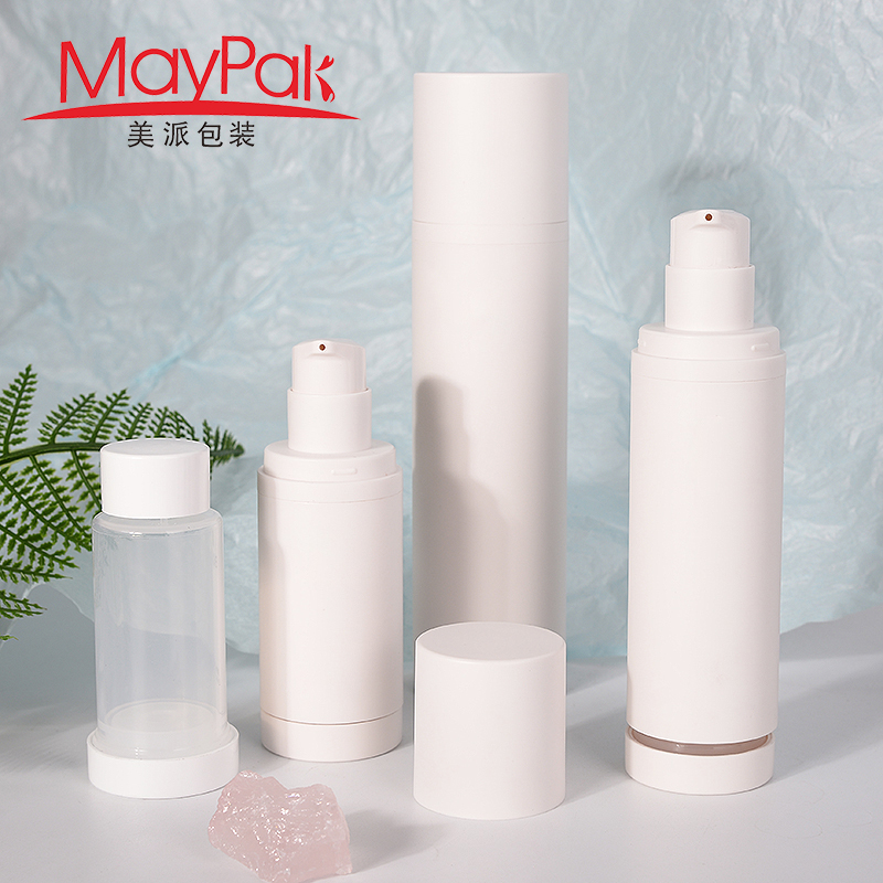 Luxury Empty PP 30ml 50ml 100ml Double Wall Cosmetic Bottom Lock Twist ...