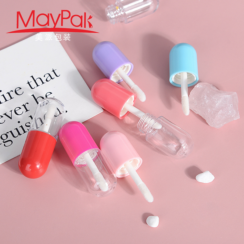 Wholesale Custom Plastic Empty 3ml Mini Round Shape Cute Wand Lip Gloss ...