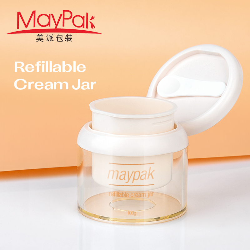 Luxury Empty Double Wall 100g Plastic Refillable Cosmetic Skincare Face ...