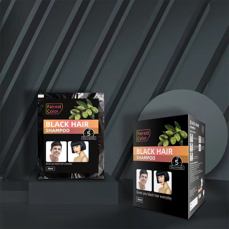 Simple to Use 10 PCS Black Hair Shampoo Instant Hair Dye for Men Women ...