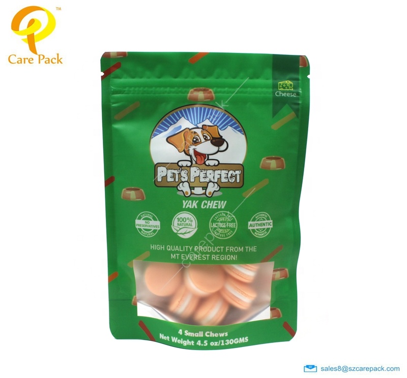 Care Pack Custom Pet Treats Packaging Dog Foods Yak Chew Plastic Stand ...