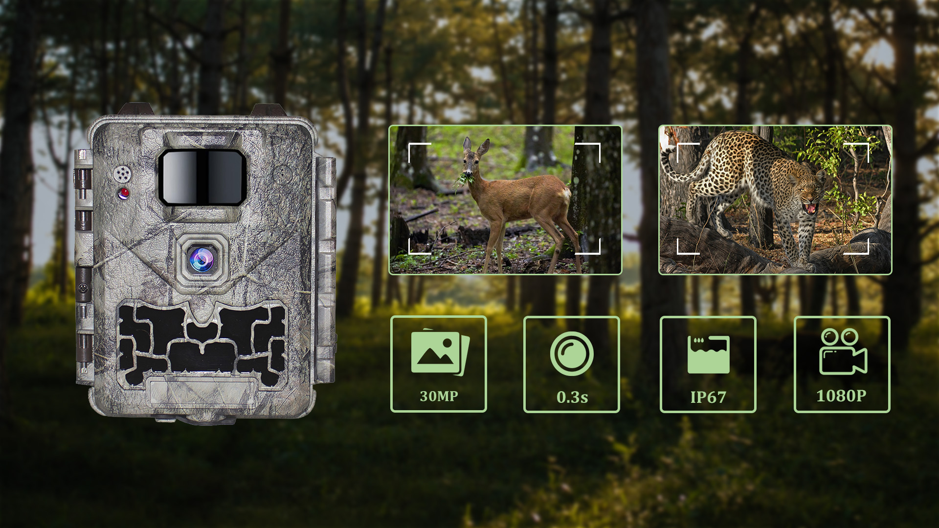 30MP 1080P IP67 hunting scouting animal minitoring mini camera