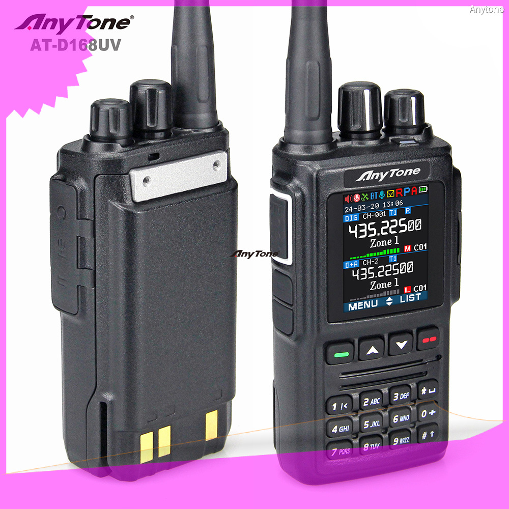 Compact DMR Digital Mobile Radio with Dual Antennas and Batteries